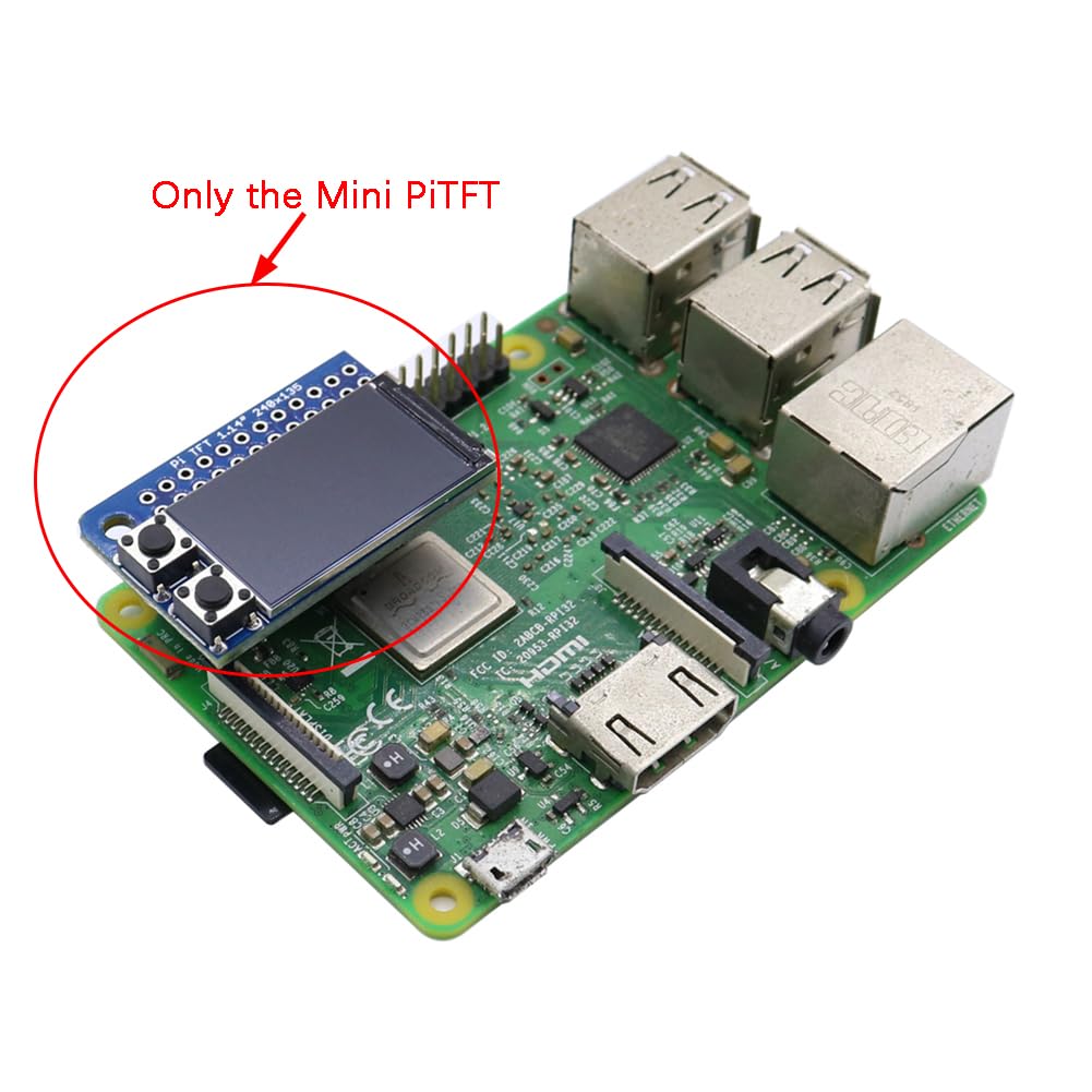 DIYmall Mini PiTFT 1.14" LCD Display 135x240 Color TFT Add-on LCD Module for Raspberry Pi 3.3V SPI ST7789