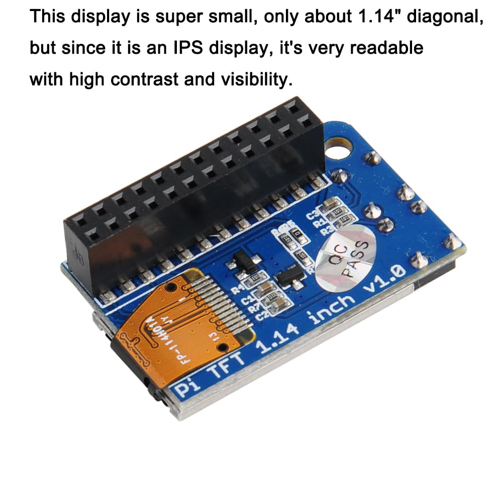 DIYmall Mini PiTFT 1.14" LCD Display 135x240 Color TFT Add-on LCD Module for Raspberry Pi 3.3V SPI ST7789