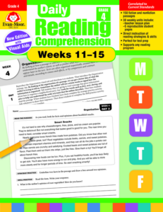 daily reading comprehension, grade 4, weeks 11-15