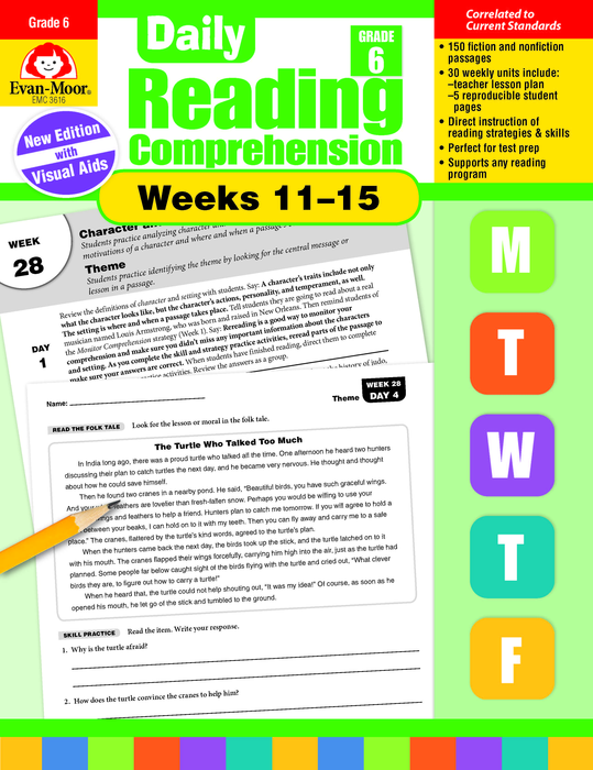 Daily Reading Comprehension, Grade 6, Weeks 11-15