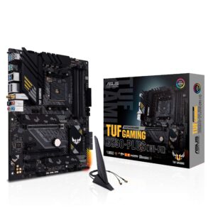 asus tuf gaming b550-plus wifi amd am4 zen 3 ryzen 5000 & 3rd gen ryzen atx gaming motherboard (pcie 4.0, wifi 6, 2.5gb lan, bios flashback, usb 3.2 gen 2, addressable gen 2 rgb header and aura sync)