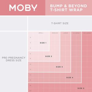 Moby Bump & Beyond T-Shirt Wrap | Black – Size 1 (Small) | Versatile Support Wrap for Pregnant Mothers | Carrier for Newborns | Comfortable & Stylish | Carries Babies up to 19.8lbs (8–12 Months)