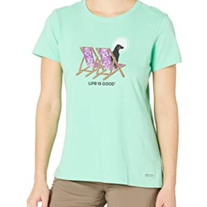 Life is Good Standard Womens Crusher Graphic T-Shirt, Spearmint Green, Medium