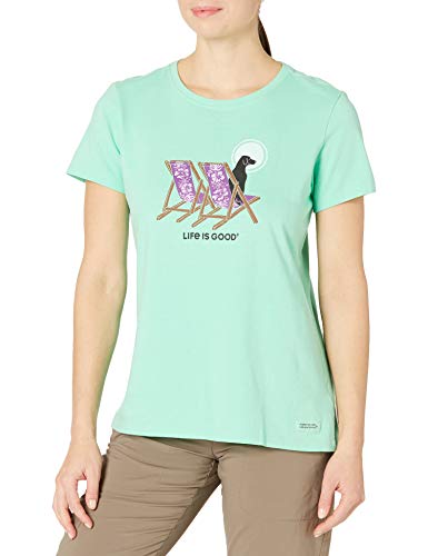 Life is Good Standard Womens Crusher Graphic T-Shirt, Spearmint Green, Medium