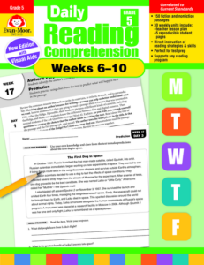 daily reading comprehension, grade 5, weeks 6-10