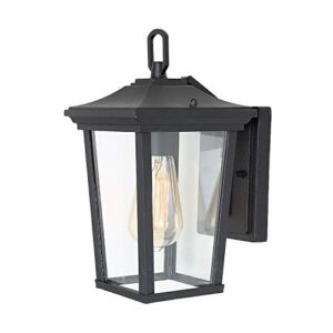 ruziniu outdoor wall lantern exterior porch light fixtures with clear glass shades for patio, garden, garage, front door, black