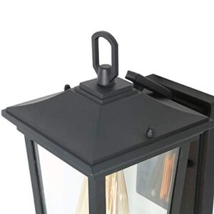 RUZINIU Outdoor Wall Lantern Exterior Porch Light Fixtures with Clear Glass Shades for Patio, Garden, Garage, Front Door, Black