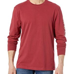 Life is Good Mens Long Sleeve Crusher Graphic T-Shirt, Cranberry Red, Small