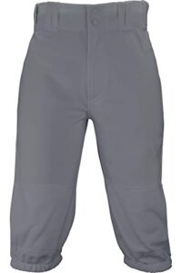 marucci sports -youth tapered double-knit short baseball pant, gray, youth medium