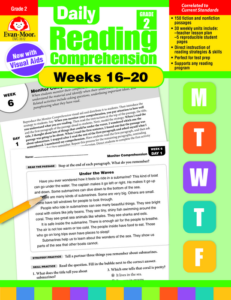 daily reading comprehension, grade 2, weeks 16-20