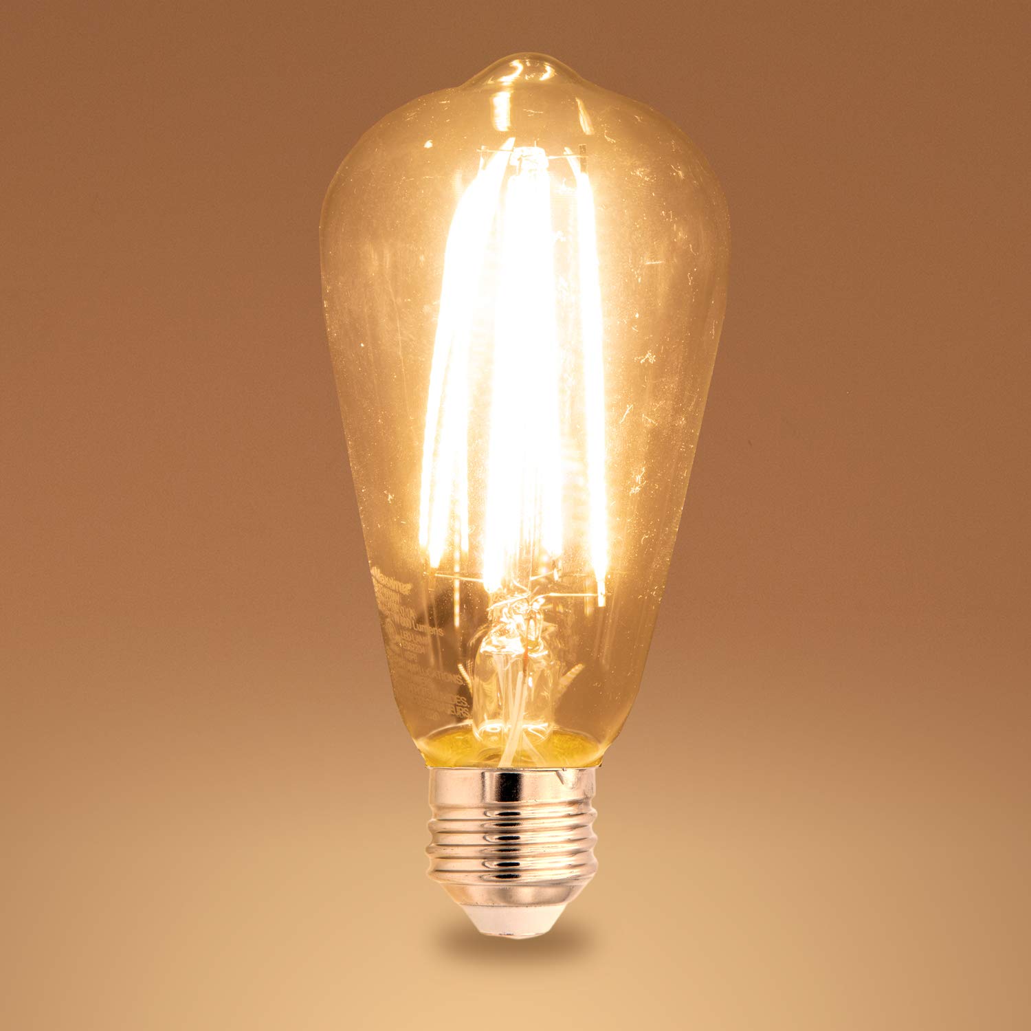 Maxxima ST19 LED Filament Light Bulb 800 Lumens 60 Watt Equivalent 2700K Warm White 7 Watt Edison Bulb (6 Pack)