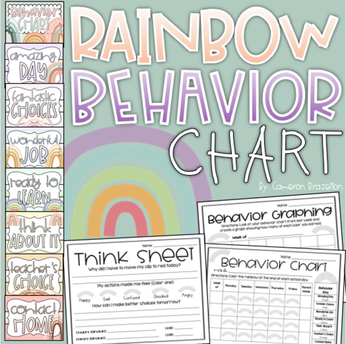 Behavior Clip Chart Boho Rainbow Theme