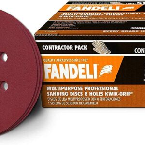 Fandeli | Circular Sanding Discs | Assorted Grits (80,120,220) | 50 Sheets of 5'' | 8 Holes | Hook and Loop | for Circular Sander | for Orbital Sander