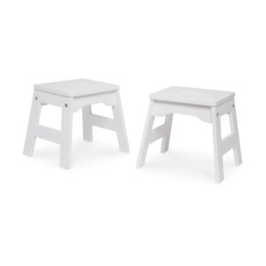 Melissa & Doug Wooden Stools - Set of 2 (White)