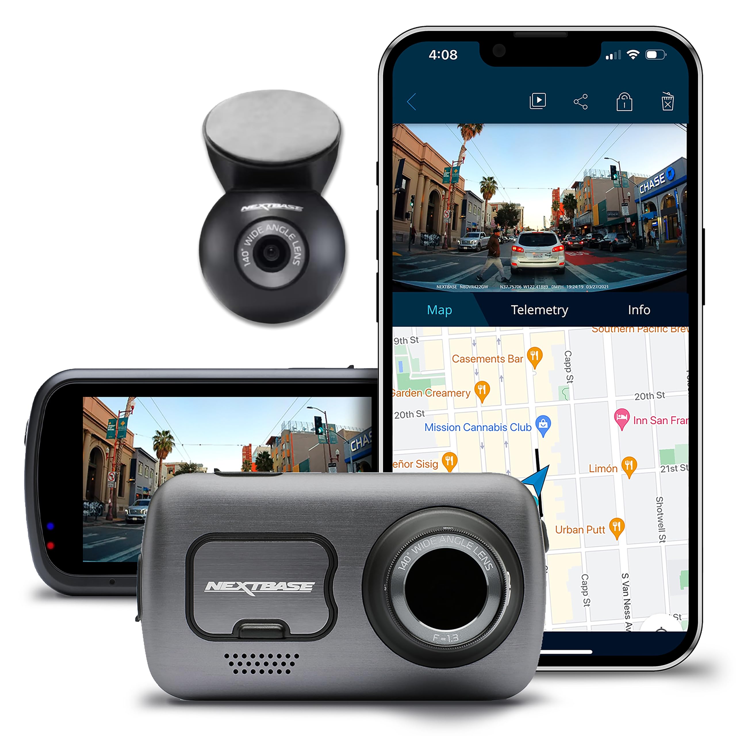 Nextbase 622GW Front and Rear Dash Cam True 4K 30fps Ultra High-Definition Automatic Recording in Car Camera - Wi-Fi GPS Bluetooth Alexa Enabled - Bluetooth - Parking Mode - Night Vision