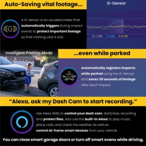 Nextbase 622GW Front and Rear Dash Cam True 4K 30fps Ultra High-Definition Automatic Recording in Car Camera - Wi-Fi GPS Bluetooth Alexa Enabled - Bluetooth - Parking Mode - Night Vision