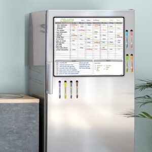 JJPRO Magnetic Dry Erase Chore Chart for Multiple Kids and Adults:Large Whiteboard16"x19"-Chore Kids,Calendar,Meal Board Notes All-in-One,Behavior Kids,Teenagers, White