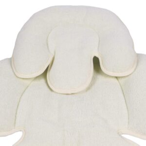 Long-Ci Baby Car Seat Pad Reversible with Head Neck Body Support for Stroller in Terry Towelling Beige