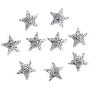 honbay 12pcs star shape rhinestone patches hot-melt adhesives appliques clothing repair decoration patches for diy accessory (silver)