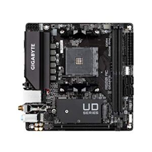 Gigabyte A520I AC (AMD Ryzen AM4/Mini-ITX/Direct 6 Phases Digital PWM with 55A DrMOS/Gaming GbE LAN/Intel WiFi+Bluetooth/NVMe PCIe 3.0 x4 M.2/3 Display Interfaces/Q-Flash Plus/Motherboard)