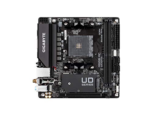 Gigabyte A520I AC (AMD Ryzen AM4/Mini-ITX/Direct 6 Phases Digital PWM with 55A DrMOS/Gaming GbE LAN/Intel WiFi+Bluetooth/NVMe PCIe 3.0 x4 M.2/3 Display Interfaces/Q-Flash Plus/Motherboard)