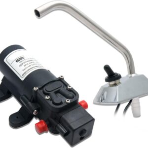 MACHSWON Water Pump 12V Self-Priming Galley High Pressure Electric Pumps Spin Faucet/Tap for RV Boat/Caravan Motorhome