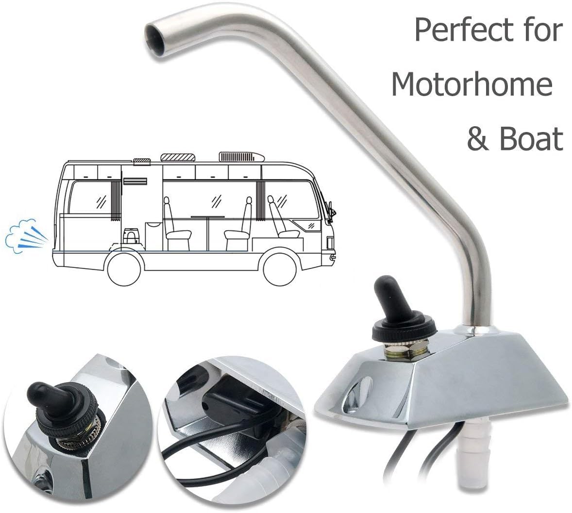 MACHSWON Water Pump 12V Self-Priming Galley High Pressure Electric Pumps Spin Faucet/Tap for RV Boat/Caravan Motorhome