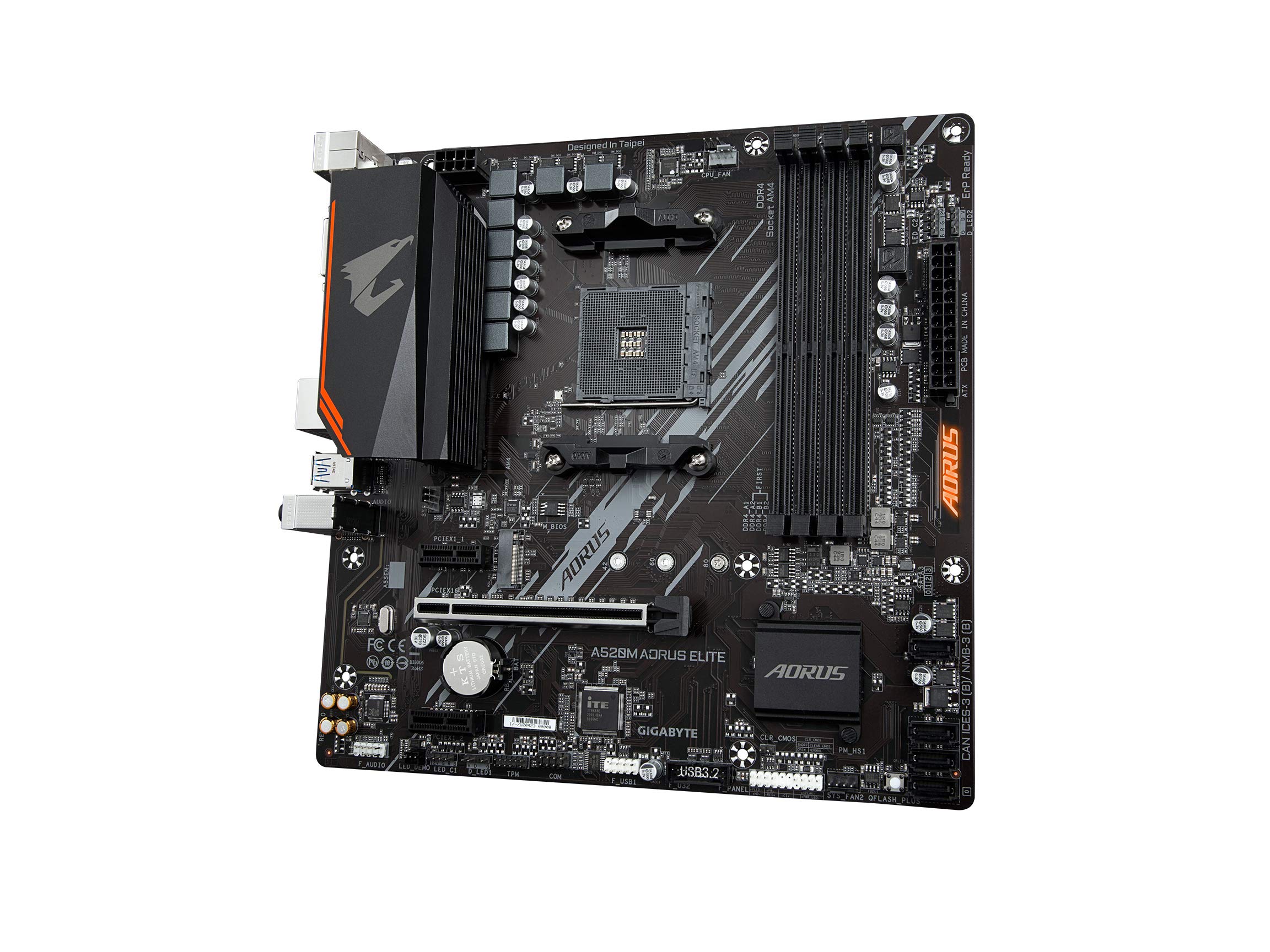 Gigabyte A520M AORUS Elite (AMD Ryzen AM4/MicroATX/5+3 Phases Digital PWM/Gaming GbE LAN/NVMe PCIe 3.0 x4 M.2/2 Display Interfaces/Q-Flash Plus/RGB Fusion 2.0/Motherboard)