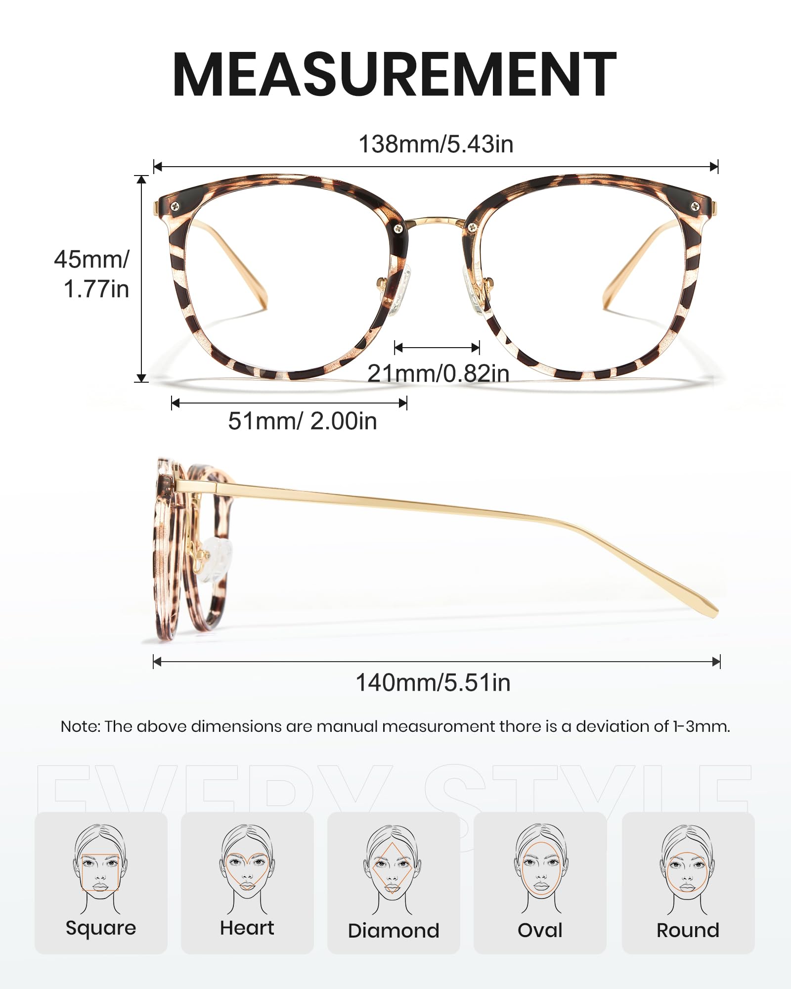 Cyxus Blue Light Blocking Leopard Fashion Lightweight Tr90 Computer Glasses For Women Anti Eye Strain And Glare Uv Blocking Filter Cute Round Metal Frames Eyewear