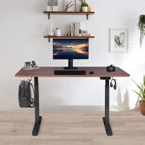 Yoogu Electric Dual Motor Sit Stand up Desk Frame Height Adjustable Standing Desk Base with USB A and C Ports- Table Legs 3 Memory Controller for Home and Office,Black