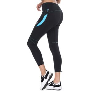 santic bike pants women's 4d padded bike cycling tights biking capris for women long road trousers quick dry blue xl parni