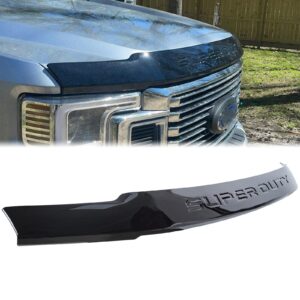 hecasa black hood deflector bug shield compatible with 2017-2022 ford super duty f250 f350