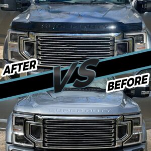 HECASA Black Hood Deflector Bug Shield Compatible with 2017-2022 Ford Super Duty F250 F350