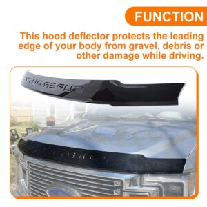 HECASA Black Hood Deflector Bug Shield Compatible with 2017-2022 Ford Super Duty F250 F350