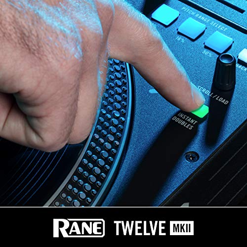 Rane Twelve MKII | 12-Inch Motorized Vinyl Like Turntable with USB MIDI & DVS Control for Traktor, Virtual Serato DJ, Black (TWELVEMKII)