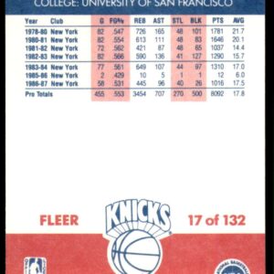 1987-88 Fleer #17 Bill Cartwright NM-MT New York Knicks Basketball