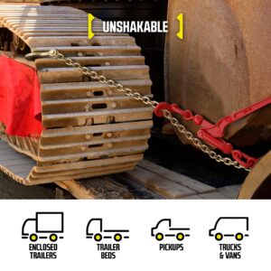 DC Cargo Chain Binder Kit (2 Sets) | 3/8" Grade 70 Extra Long 20 Foot Chain - and Load Binder Set | Heavy Duty Ratcheting Chain and Binder | Load Chain and Binders – 6,600lb Working Load Limit As Set