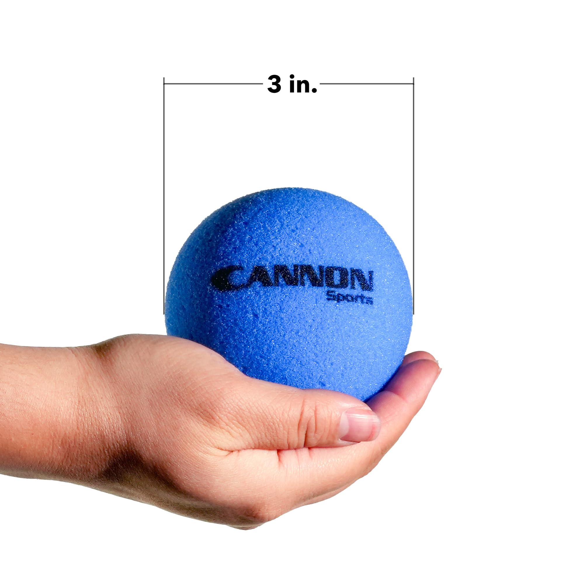 Cannon Sports Set of 6 Mini Uncoated Foam Balls, 3" L/H/W - Red, Blue, Green, Purple, Orange, Yellow