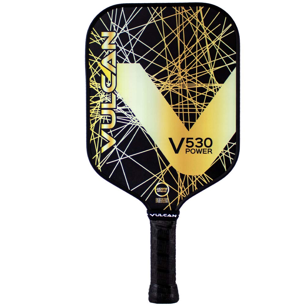 Vulcan | V530 Pickleball Paddle | Power Performance | Polypropylene Core - Carbon Fiber Surface | USAP Approved | Gold Lazer