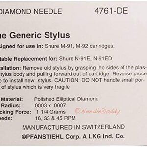 NEW IN BOX Stylus/Needle FITS Shure N91G M91G M91ED N91E