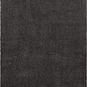 Unique Loom Solid Shag Collection Area Rug (10' x 13' 11" Rectangle, Graphite Gray)