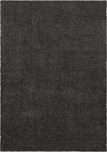 Unique Loom Solid Shag Collection Area Rug (10' x 13' 11" Rectangle, Graphite Gray)