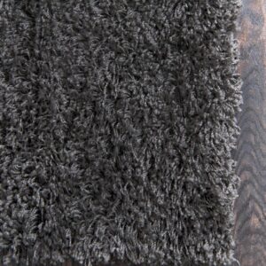 Unique Loom Solid Shag Collection Area Rug (10' x 13' 11" Rectangle, Graphite Gray)