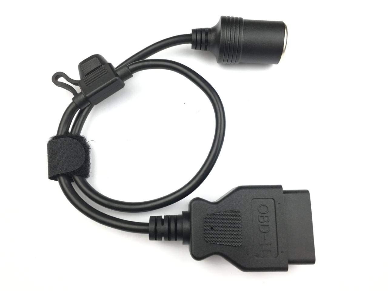 OBD2 to Cigarette Lighter Female Connecter Vechile Car Constant Power Cable 16AWG Safely with 15A Fuse