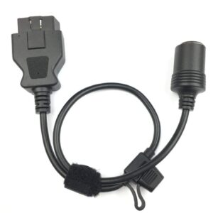 OBD2 to Cigarette Lighter Female Connecter Vechile Car Constant Power Cable 16AWG Safely with 15A Fuse