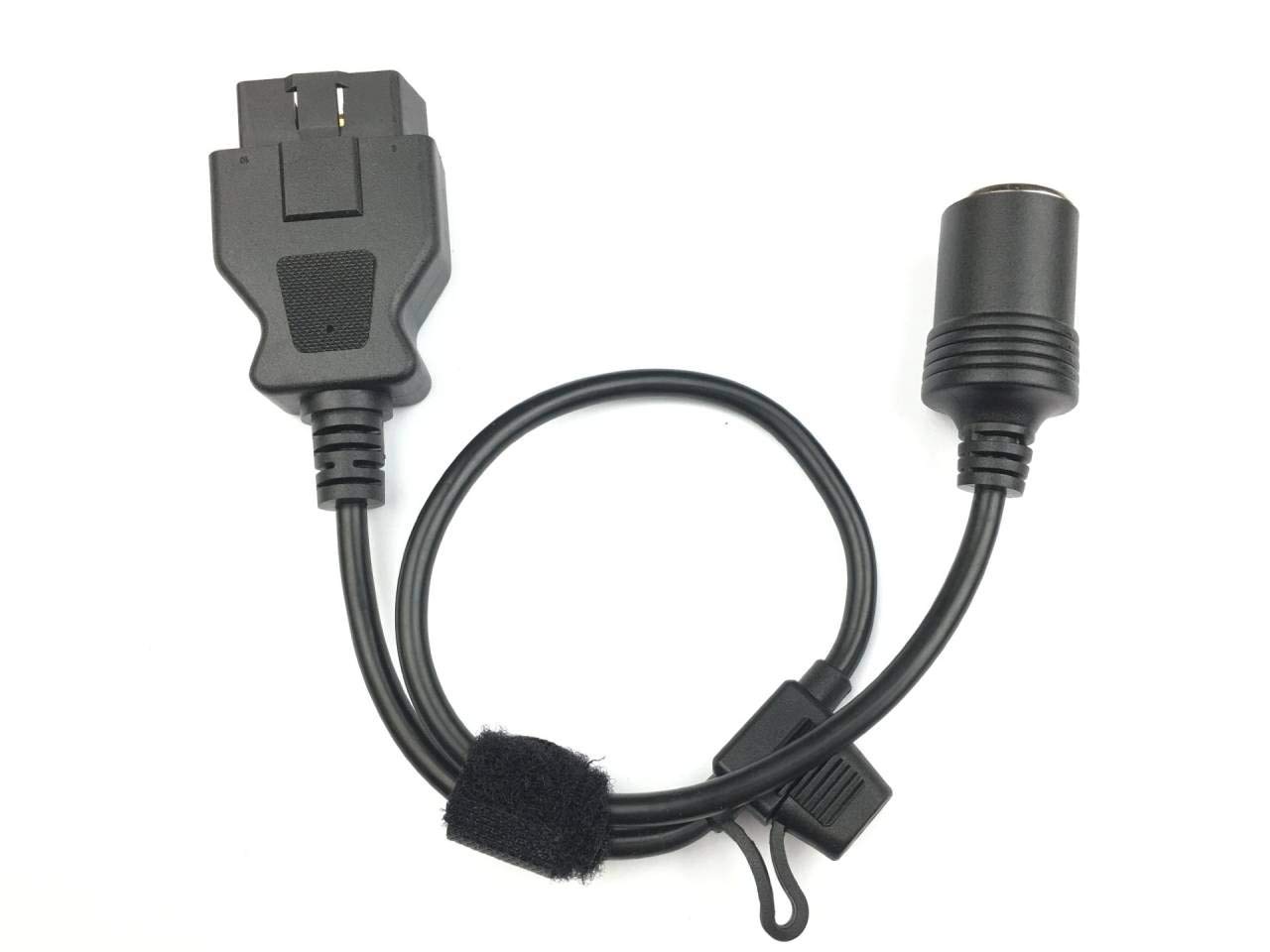 OBD2 to Cigarette Lighter Female Connecter Vechile Car Constant Power Cable 16AWG Safely with 15A Fuse