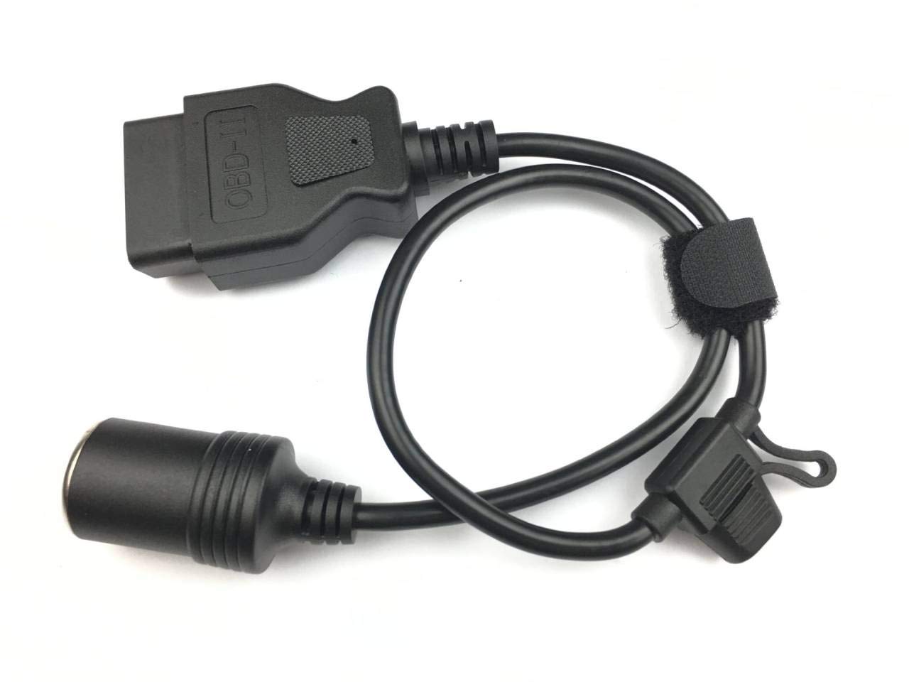 OBD2 to Cigarette Lighter Female Connecter Vechile Car Constant Power Cable 16AWG Safely with 15A Fuse