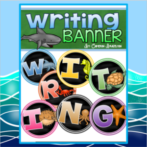 writing banner bulletin board poster ocean theme