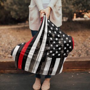 Nursing Cover Baby Car Seat Covers Breastfeeding Scarf Infant Stroller Covers Vintage Firefighter Flag Thin Red Line Newborn Carseat Canopy for Blanket/High Chair