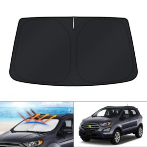 kust windshield sun shade for 2014-2022 ford ecosport accessories sunshade foldable window sun visor protector blocks uv rays keep your car cool